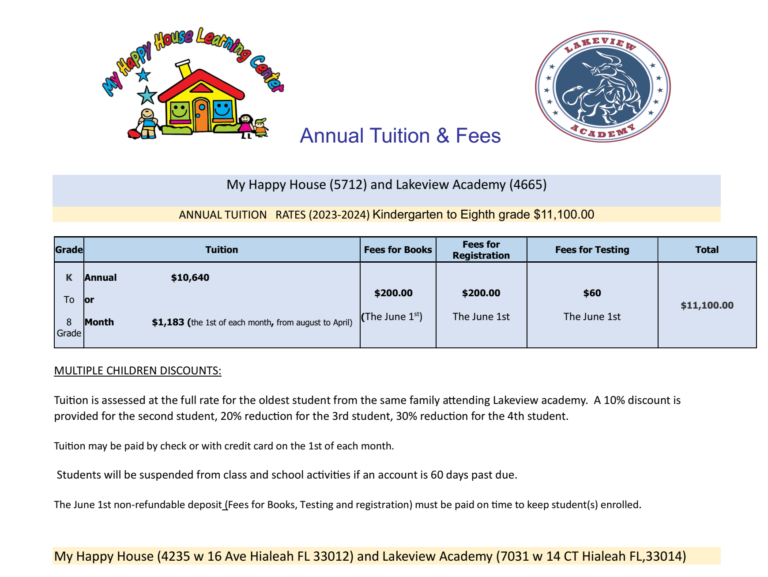 Tuition / Fees - Lakeview Academy